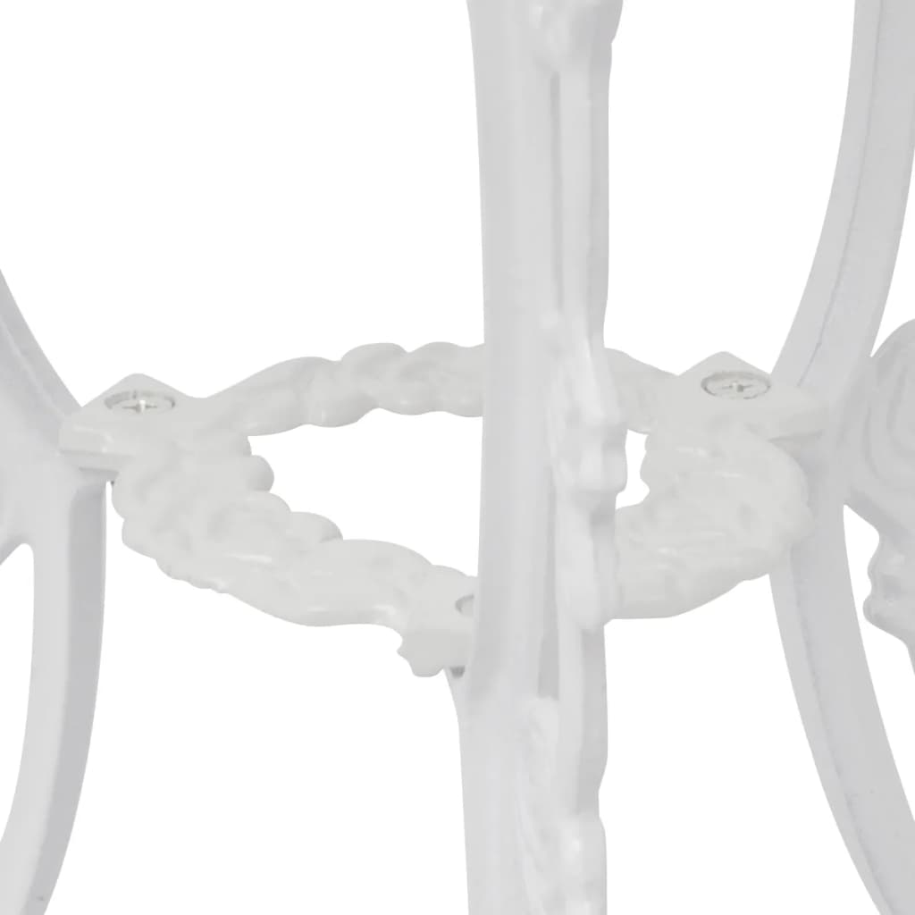 vidaXL Bistro Table And Chair | White | Cast Aluminium | Medium | Fancy ...